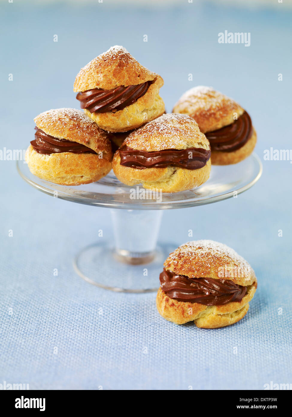 Chocolate cream puffs Stock Photo - Alamy