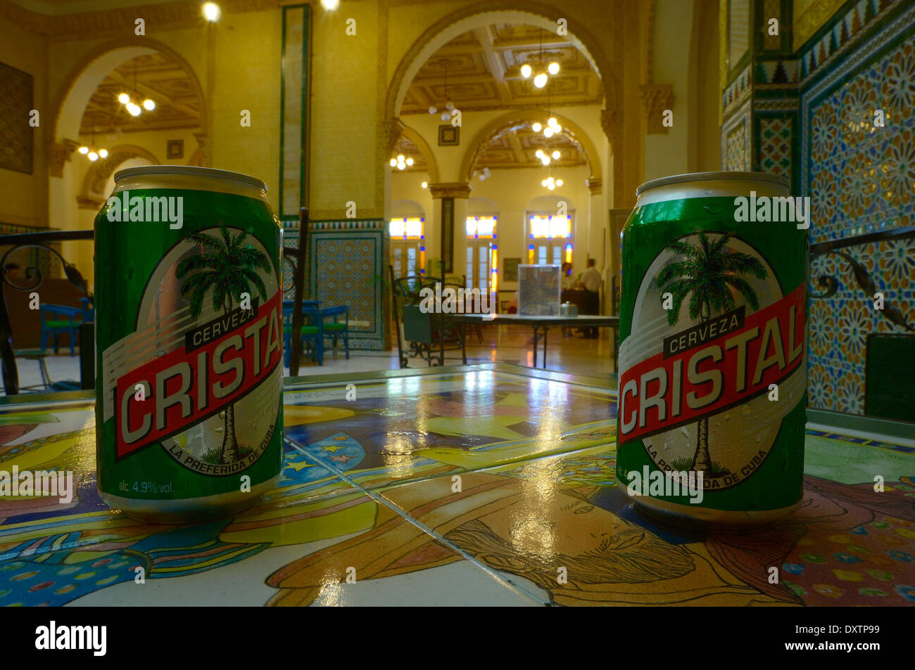 Two cans of local Cuban beers served at Hotel Inglaterra, Old Havana ...
