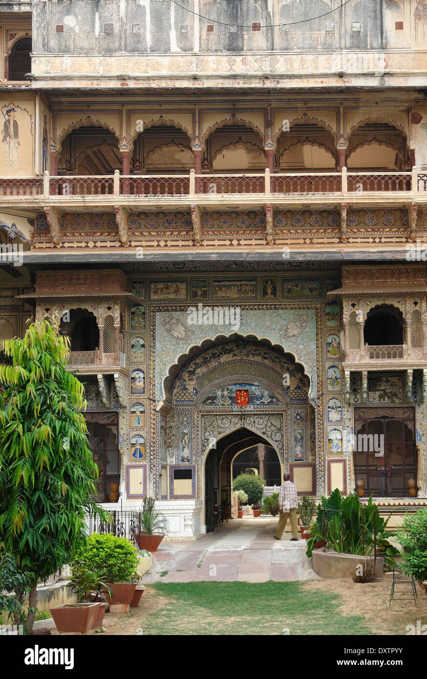 scenery around the City Palace in Karauli, a city in Rajasthan, India ...
