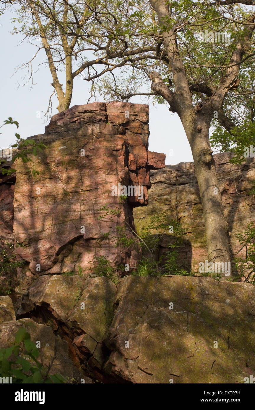 Old Stone Face, a quartzite formation at Pipestone National Monument ...