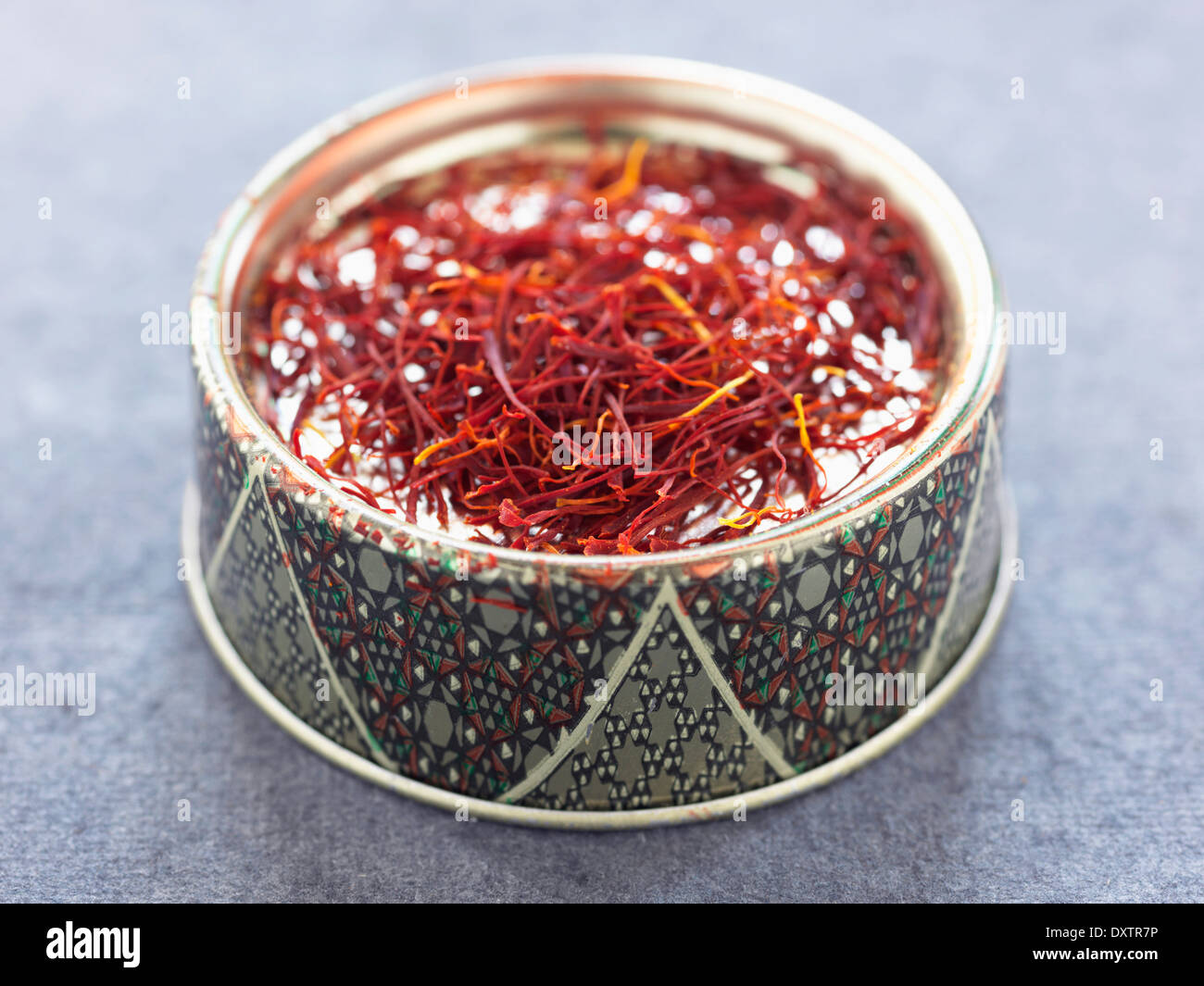 Iranian box of saffron Stock Photo - Alamy