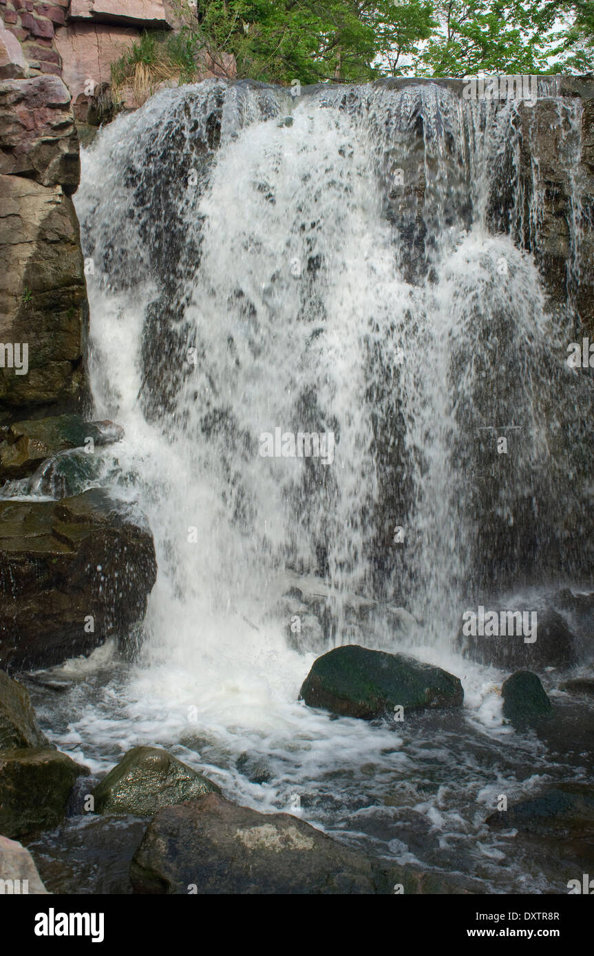Winnewissa Falls tumbling from a quartzite cliff, Pipestone National ...