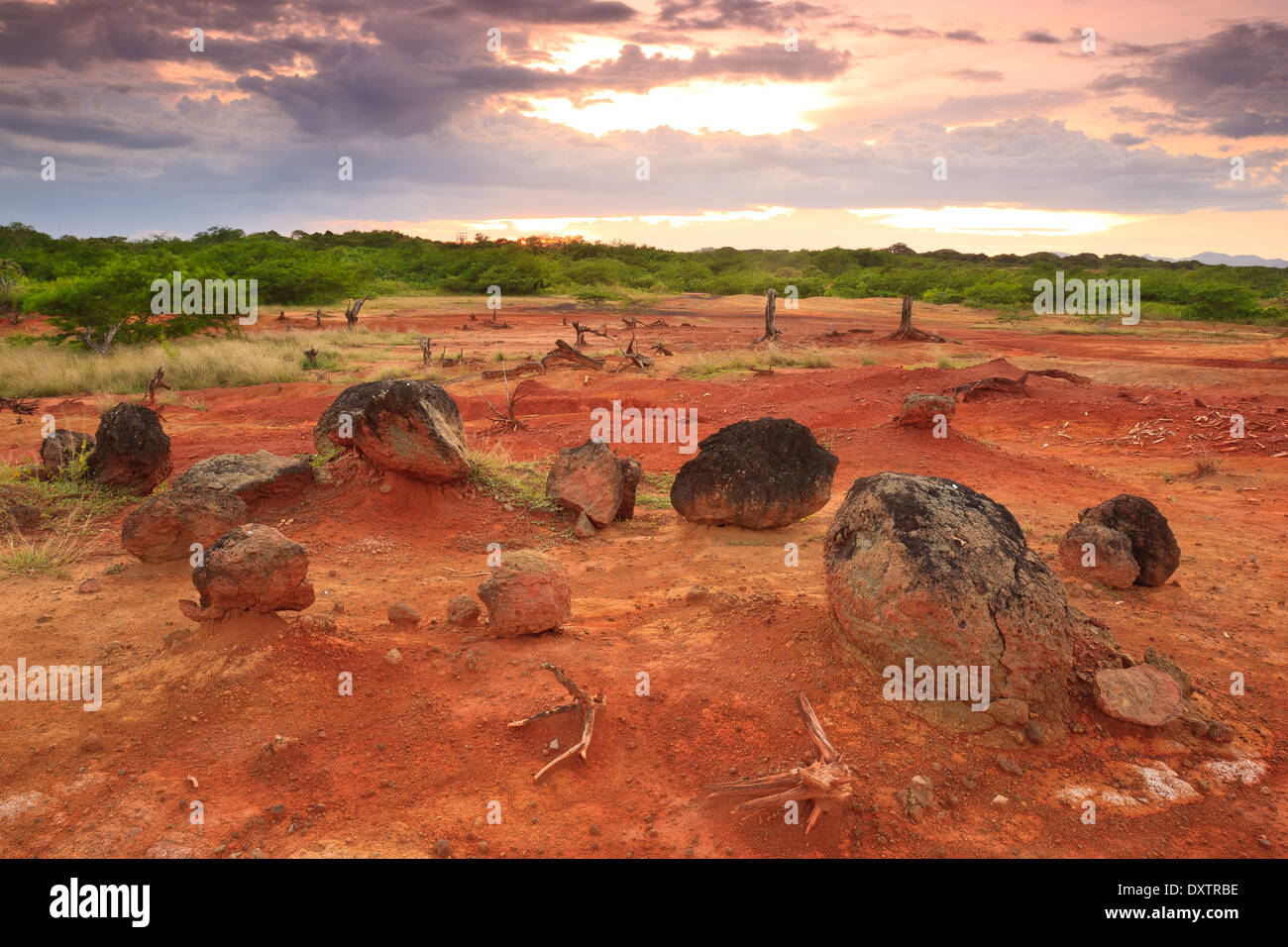 Volcanic rocks in Sarigua national park (desert), Herrera province ...