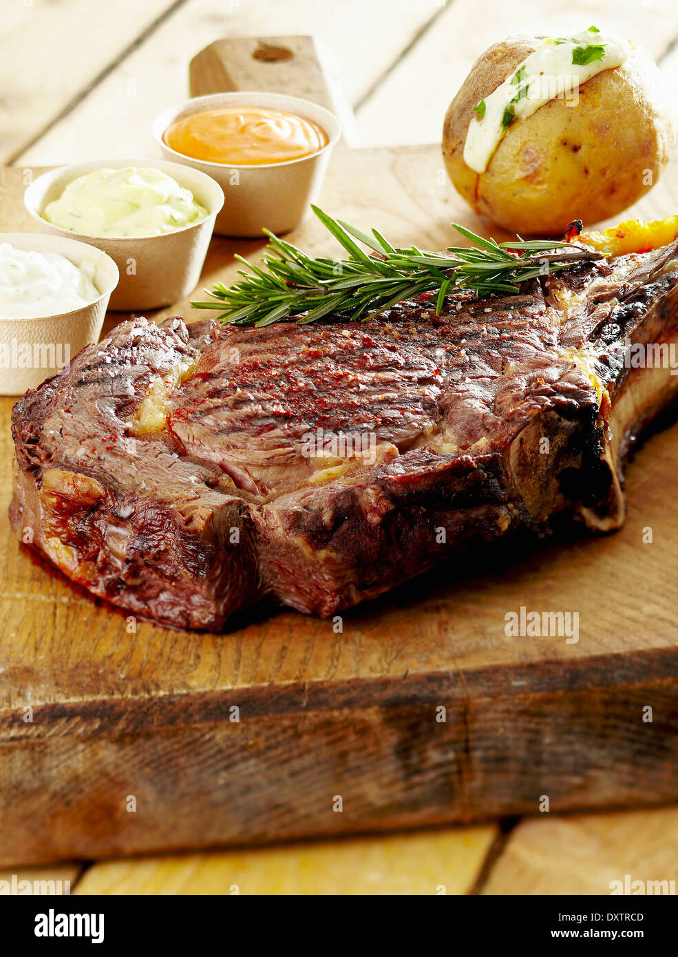 Grilled beef chop Stock Photo - Alamy