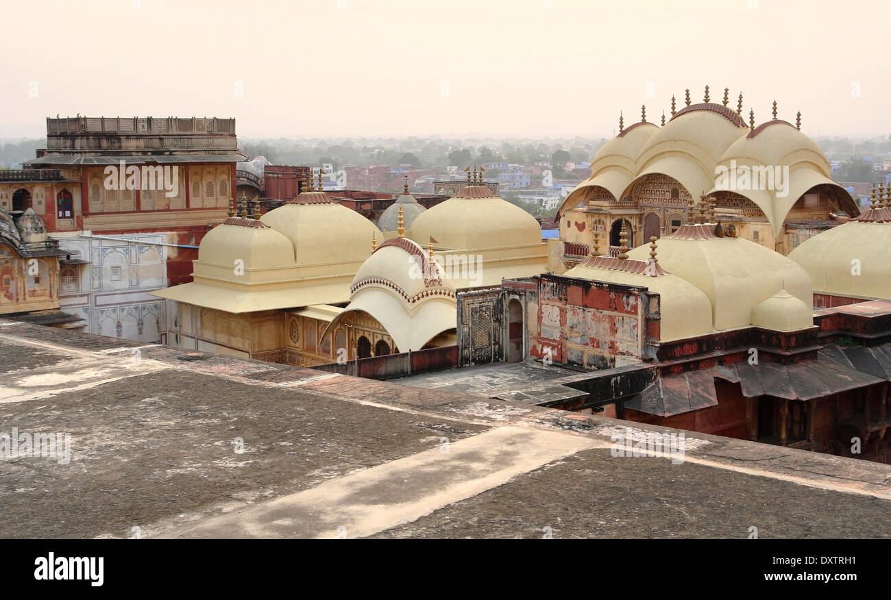 scenery around the City Palace in Karauli, a city in Rajasthan, India ...