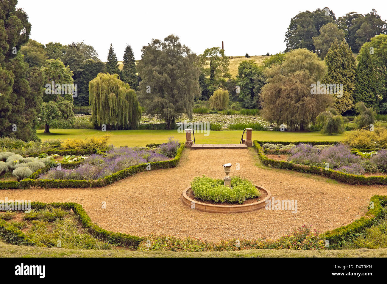 The formal flower garden on the south side of Wroxton Abbey ...