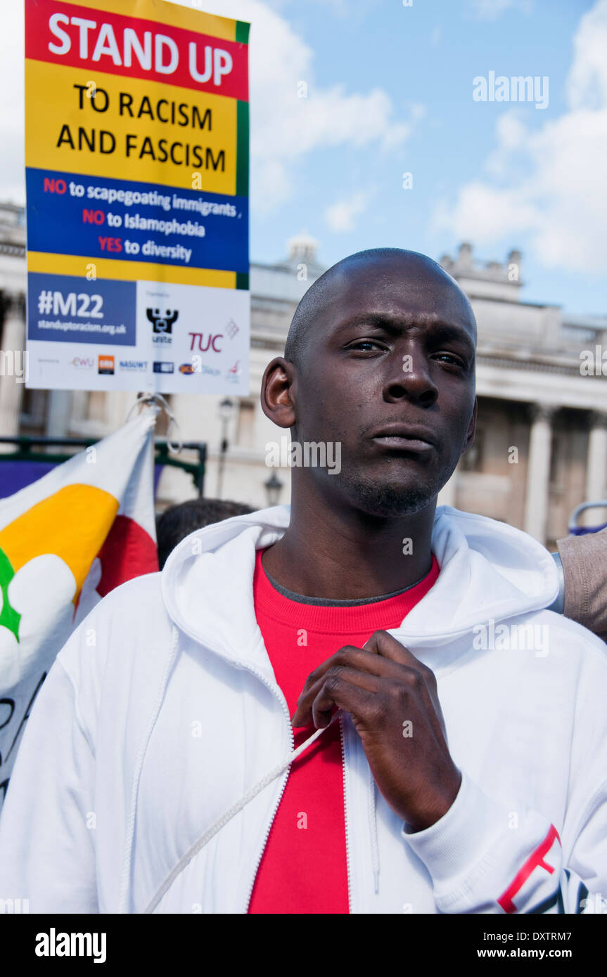 Anti-racism march and protest through london on United Nations day ...