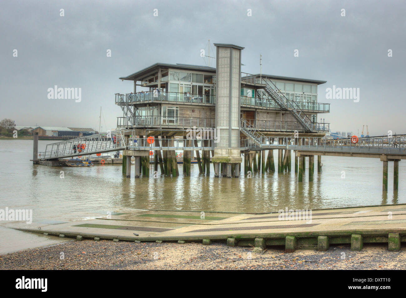 Greenwich boat club on River Thames, London Stock Photo - Alamy