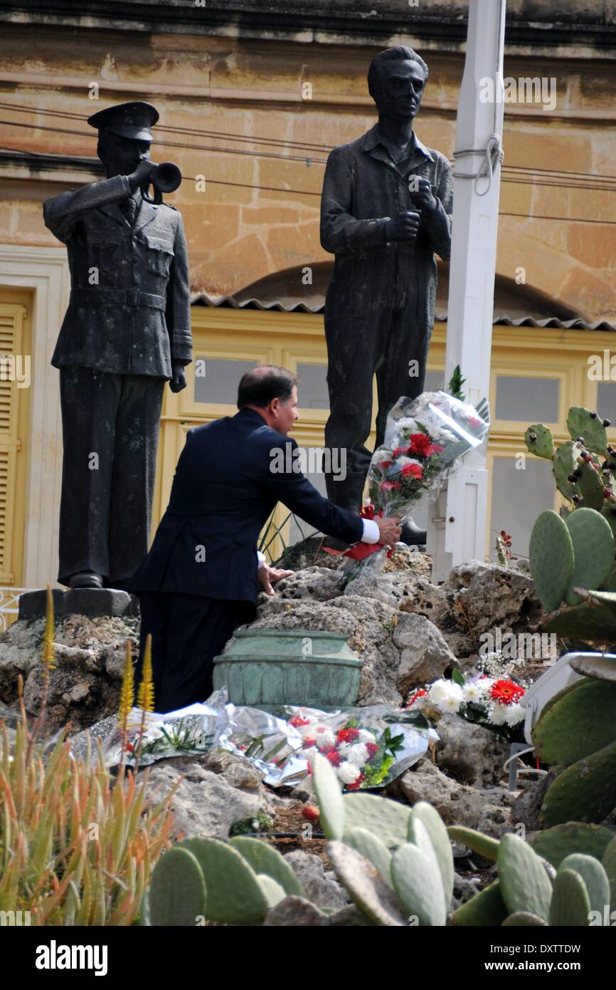 Vittoriosa, Malta . 31st Mar, 2014. The President of the Republic of ...