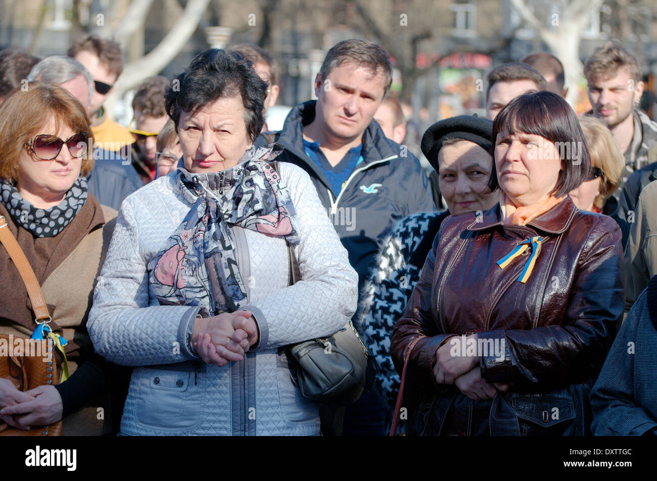 Odessa, Ukraine. 31th March, 2014. Supporters Odessa maidan gathered at ...