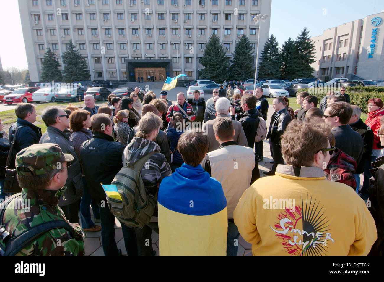 Odessa, Ukraine. 31th March, 2014. Supporters Odessa maidan gathered at ...