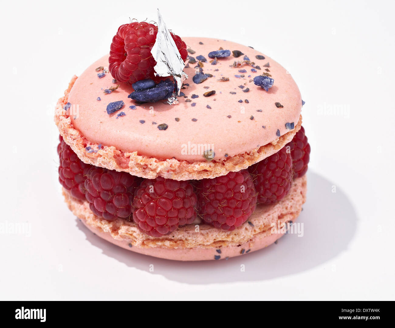 Fancy raspberry macaroon Stock Photo - Alamy
