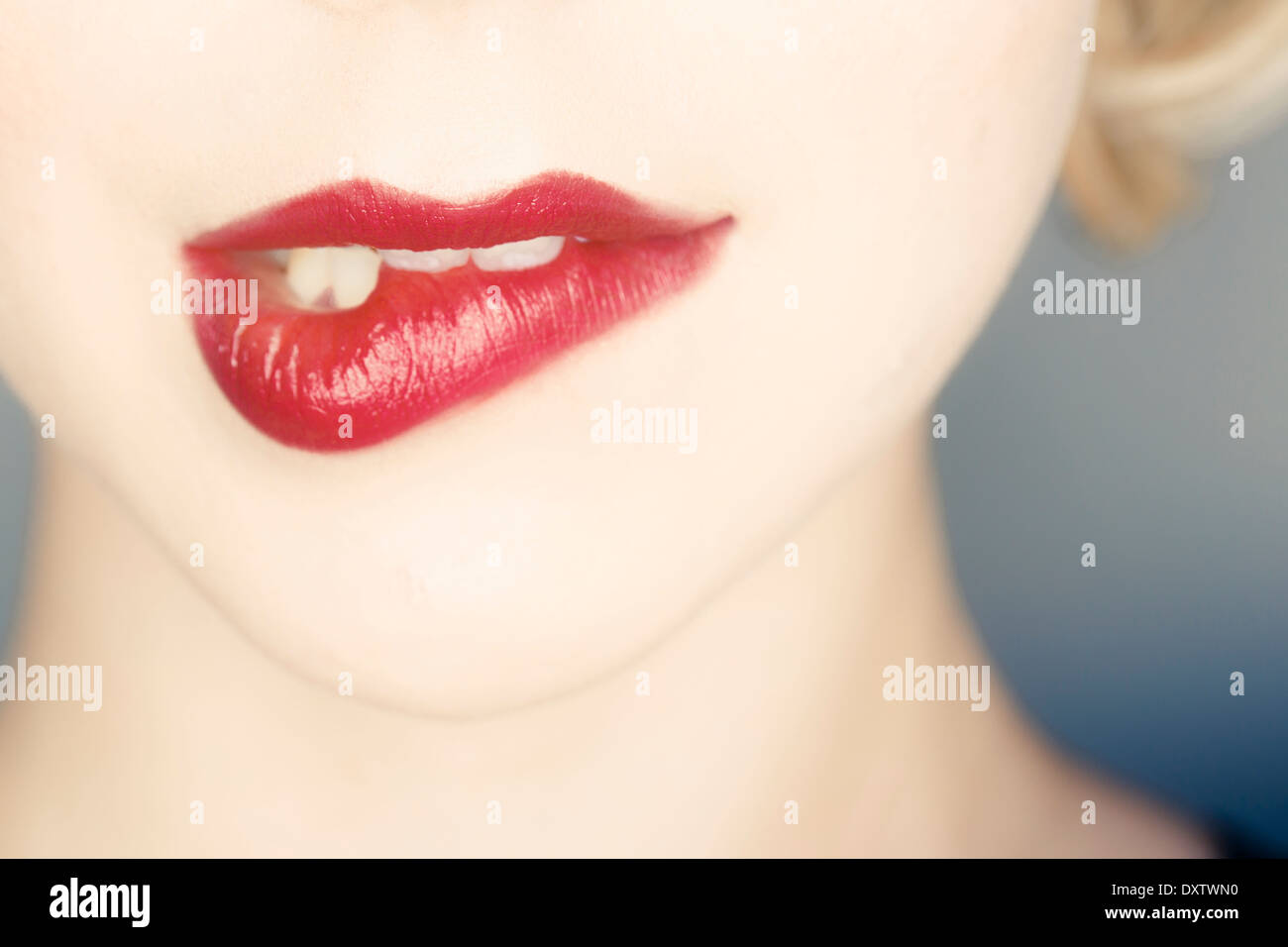 Woman, Close-up of human lips, making a face Stock Photo - Alamy