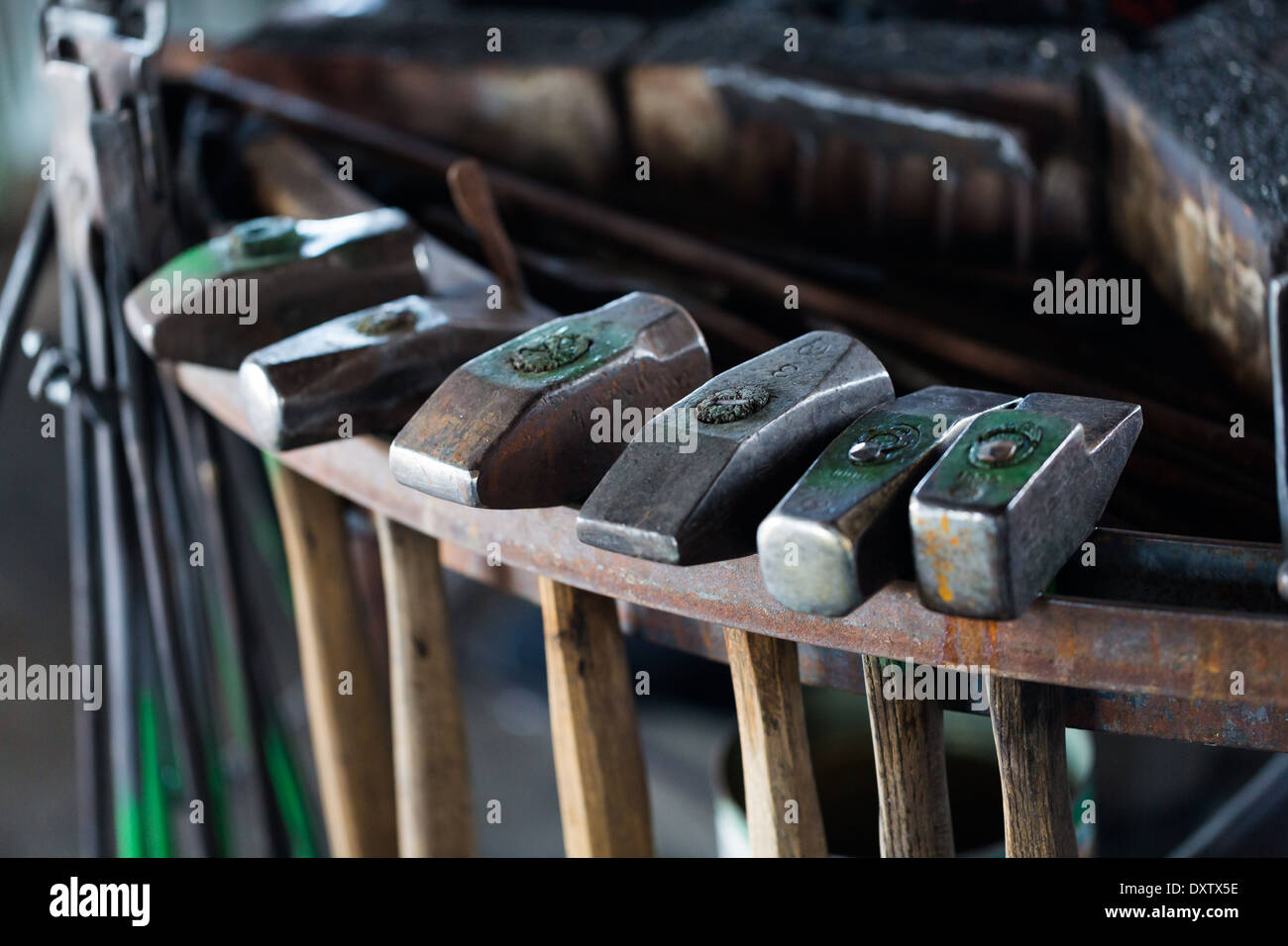 Tools of the blacksmith in blacksmith shop Stock Photo - Alamy
