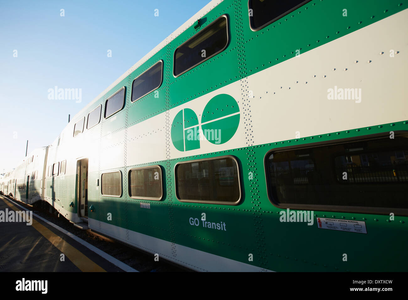 Go Train at the Barrie station at dawn; Barrie, Ontario, Canada Stock ...