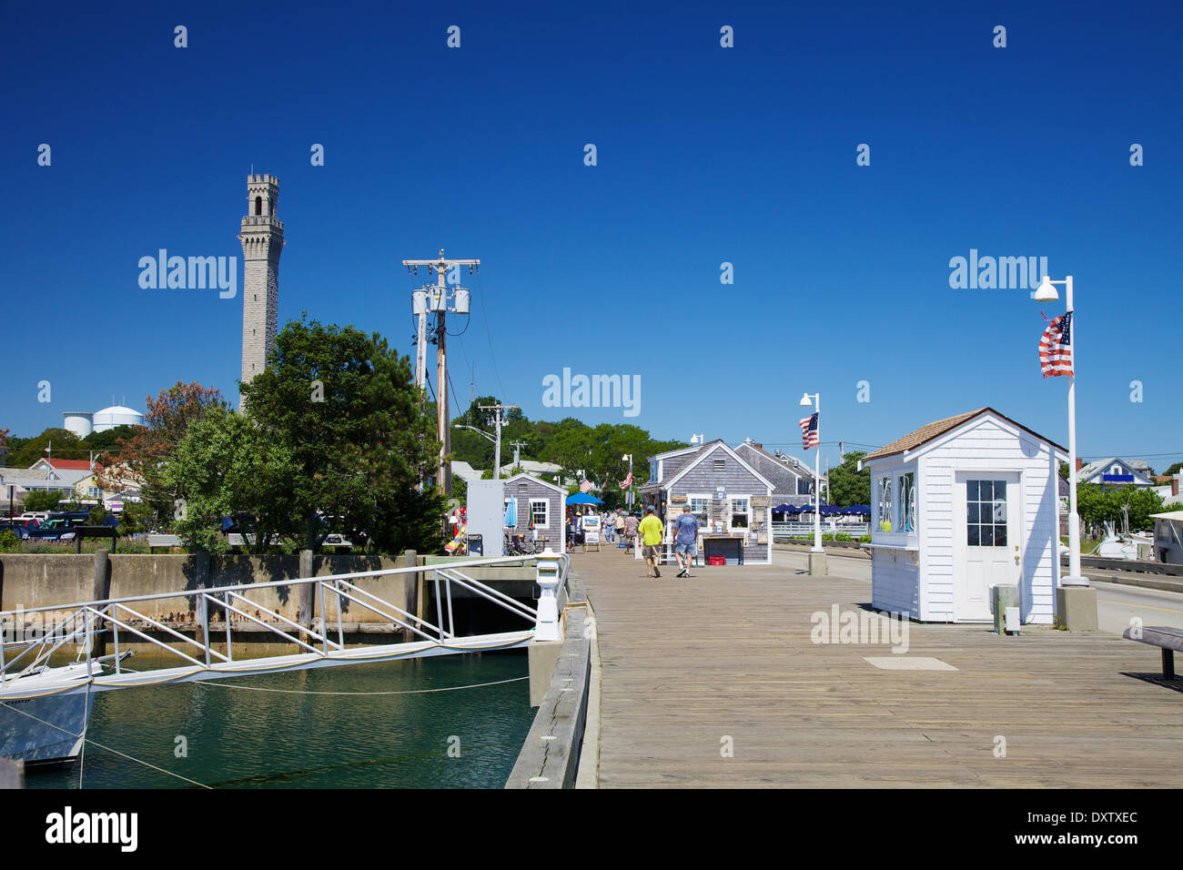 MacMillan Wharf and Pilgrim Monument; Provincetown, Cape Cod ...