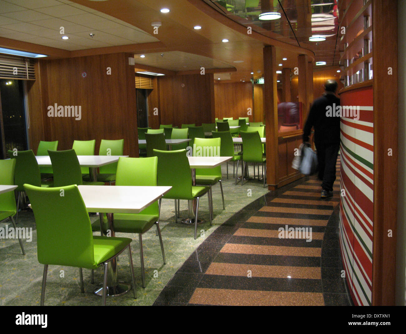Channel crossing ferry restaurant interior Stock Photo - Alamy
