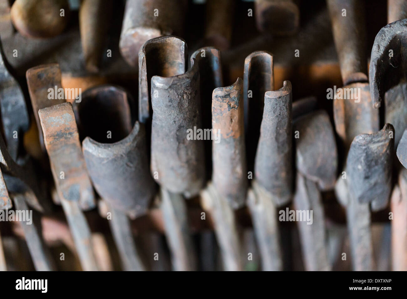 Tools of the blacksmith in blacksmith shop Stock Photo - Alamy