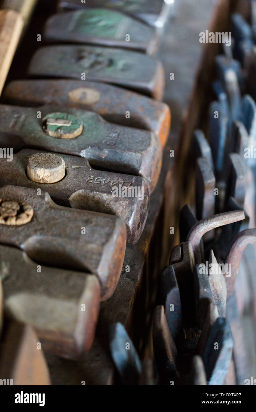 Tools of the blacksmith in blacksmith shop Stock Photo - Alamy