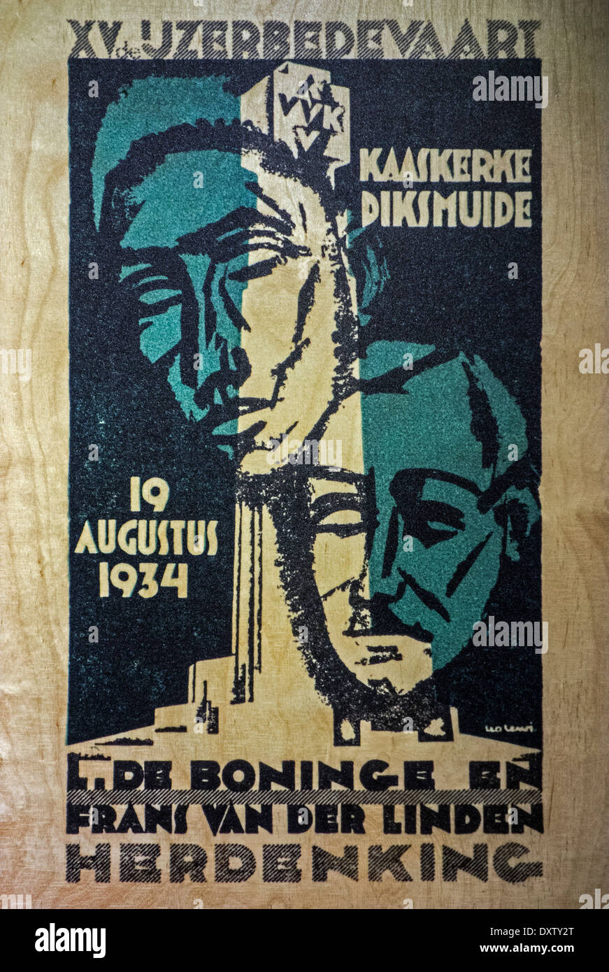 Placard of Flemish First World War One IJzerbedevaart / Pilgrimage of ...