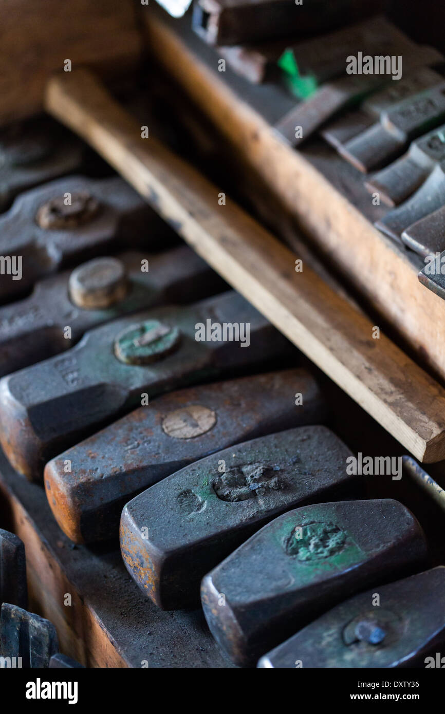 Tools of the blacksmith in blacksmith shop Stock Photo - Alamy
