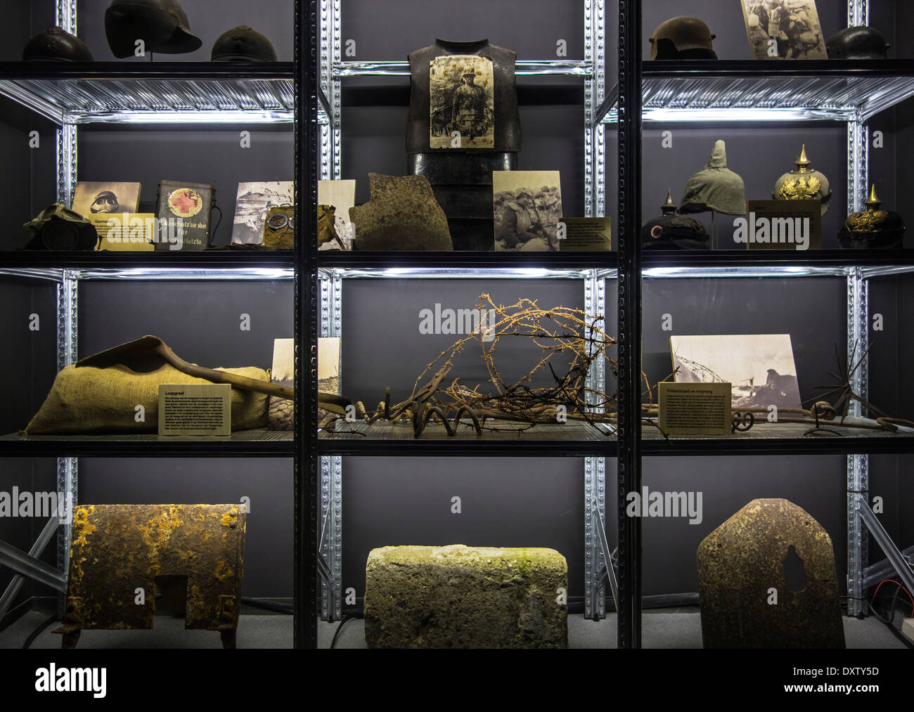 WWI findings on display at museum at the IJzertoren / Yser Tower, First ...