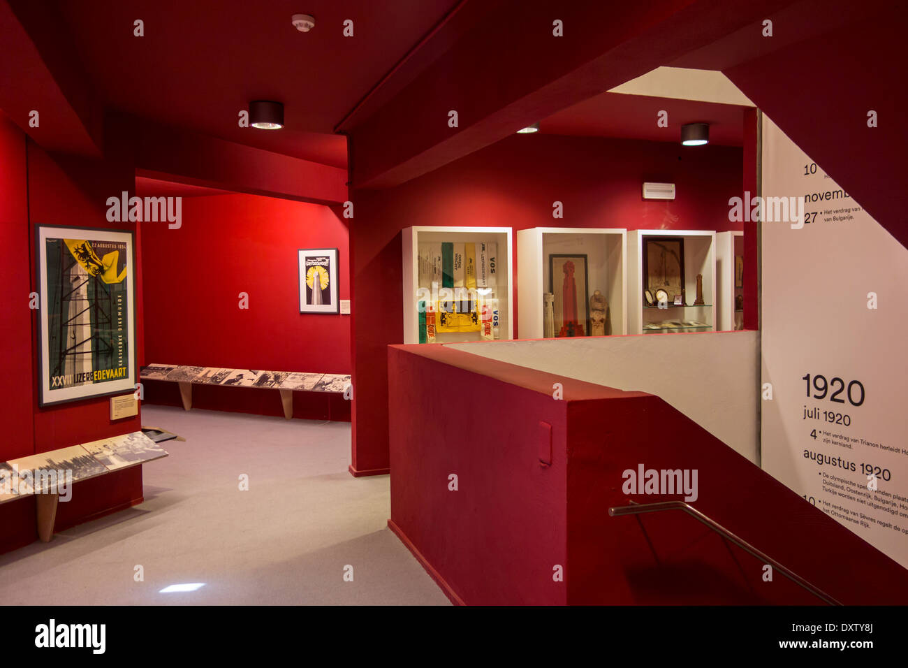 Interior of Museum aan de IJzer inside the IJzertoren / Yser Tower ...