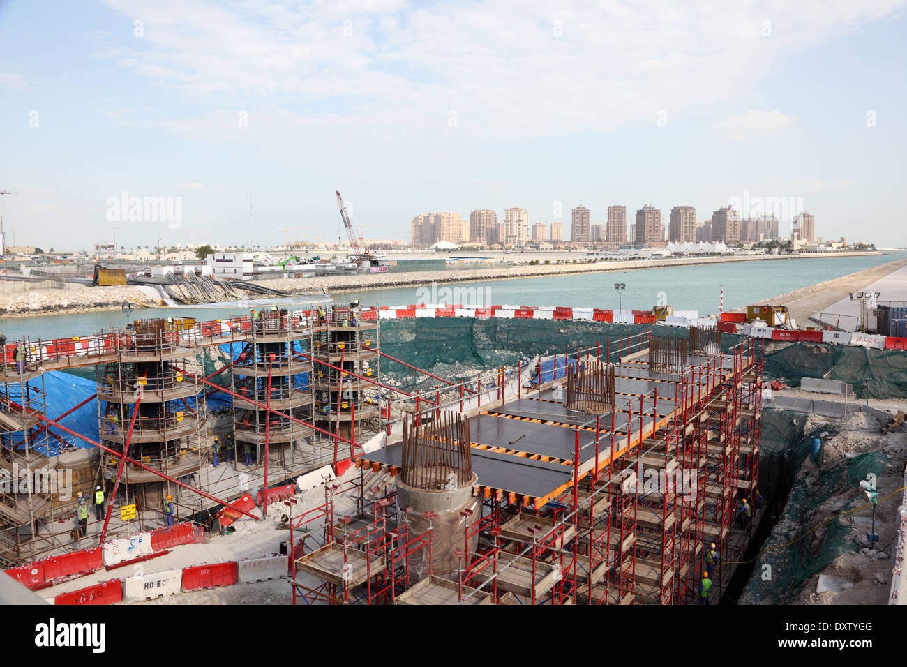 Bridge construction in Doha, Qatar, Middle East Stock Photo - Alamy