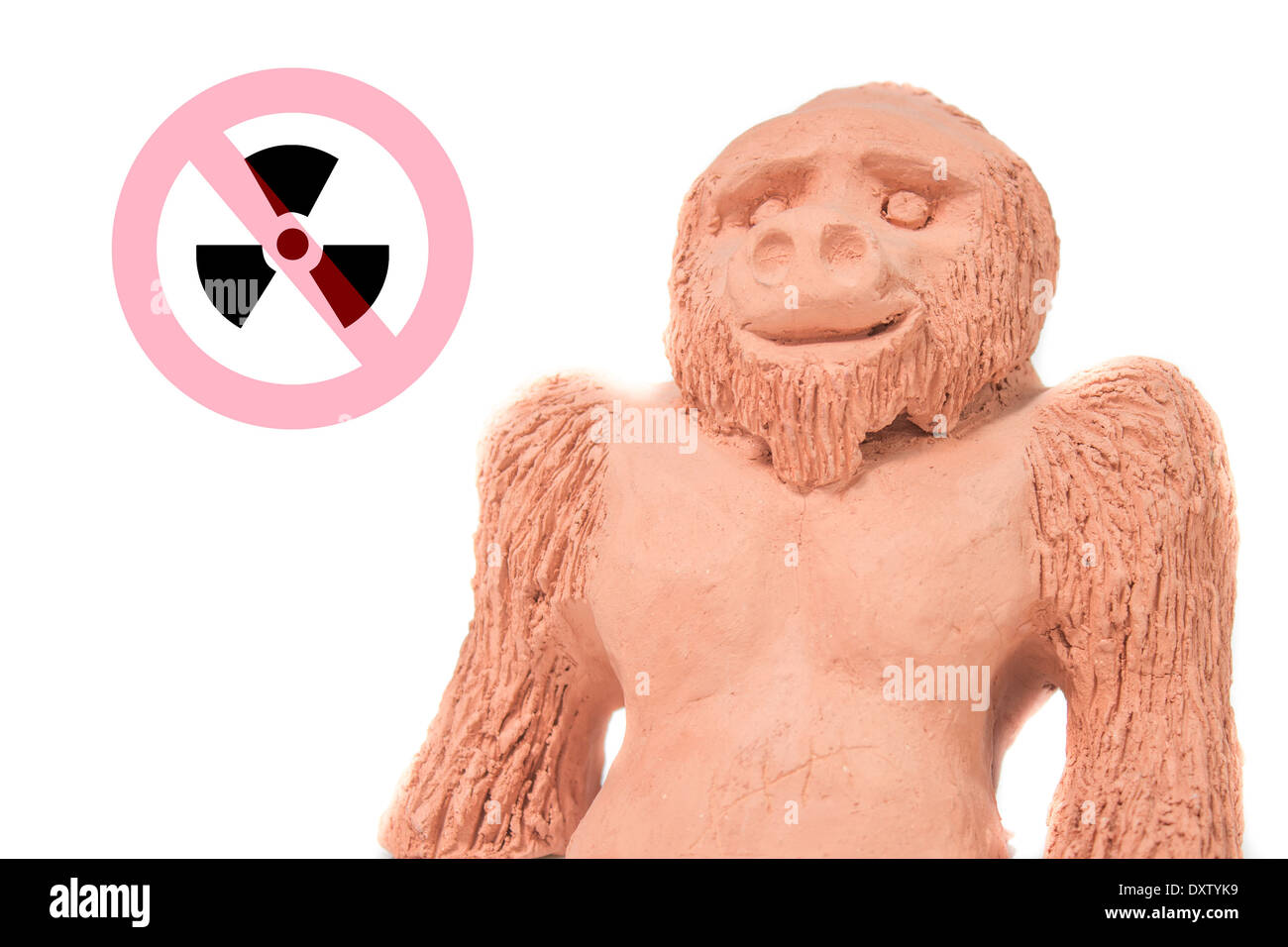clay monkey radioactive on a white background Stock Photo - Alamy