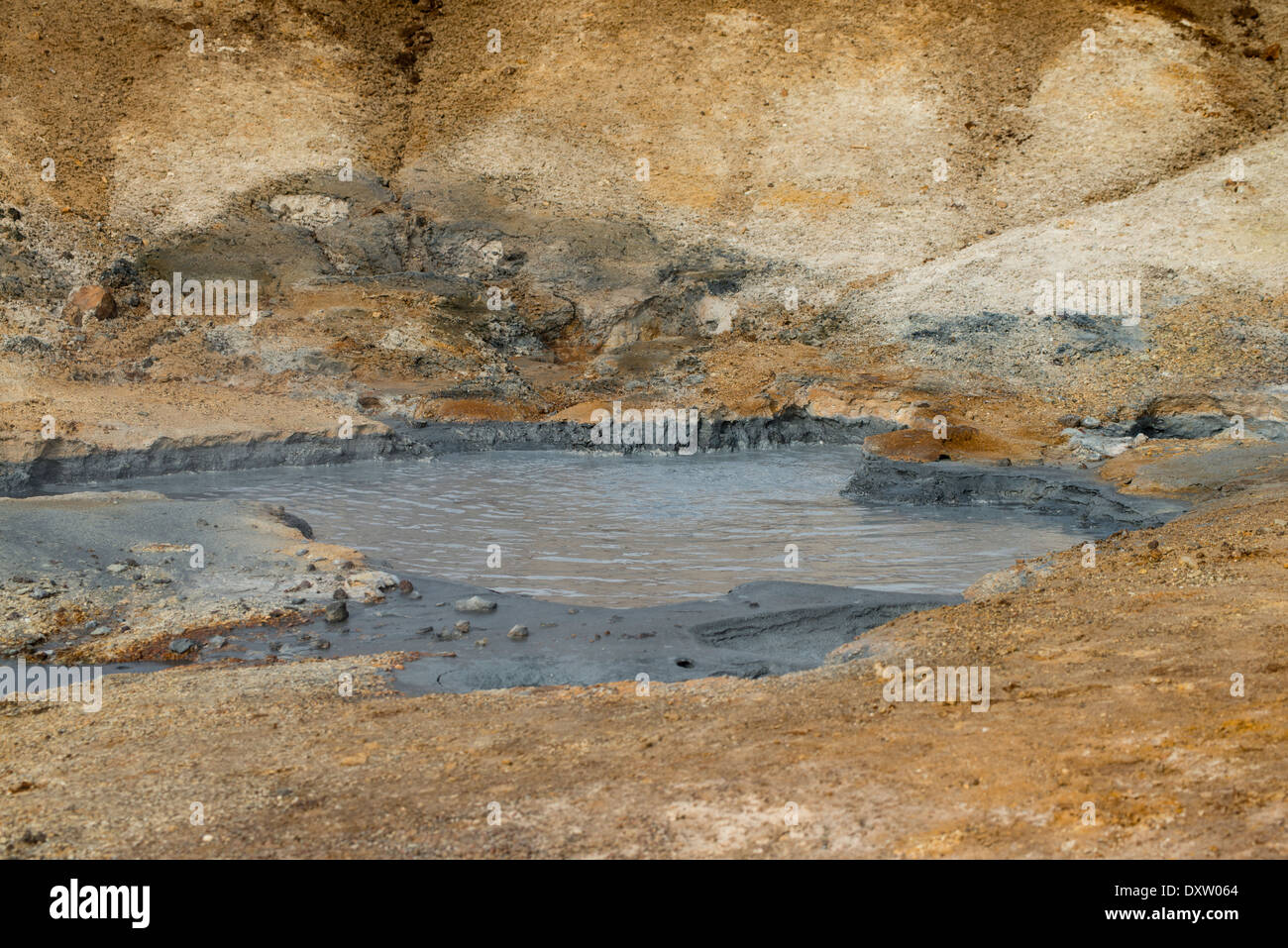 Hot water coming from undergound volcanic layers charged with Sulphur ...