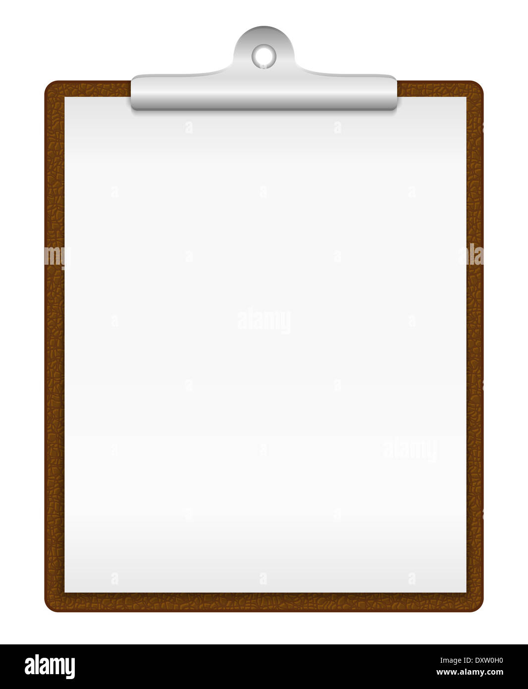 Clipboard with blank paper Stock Photo - Alamy