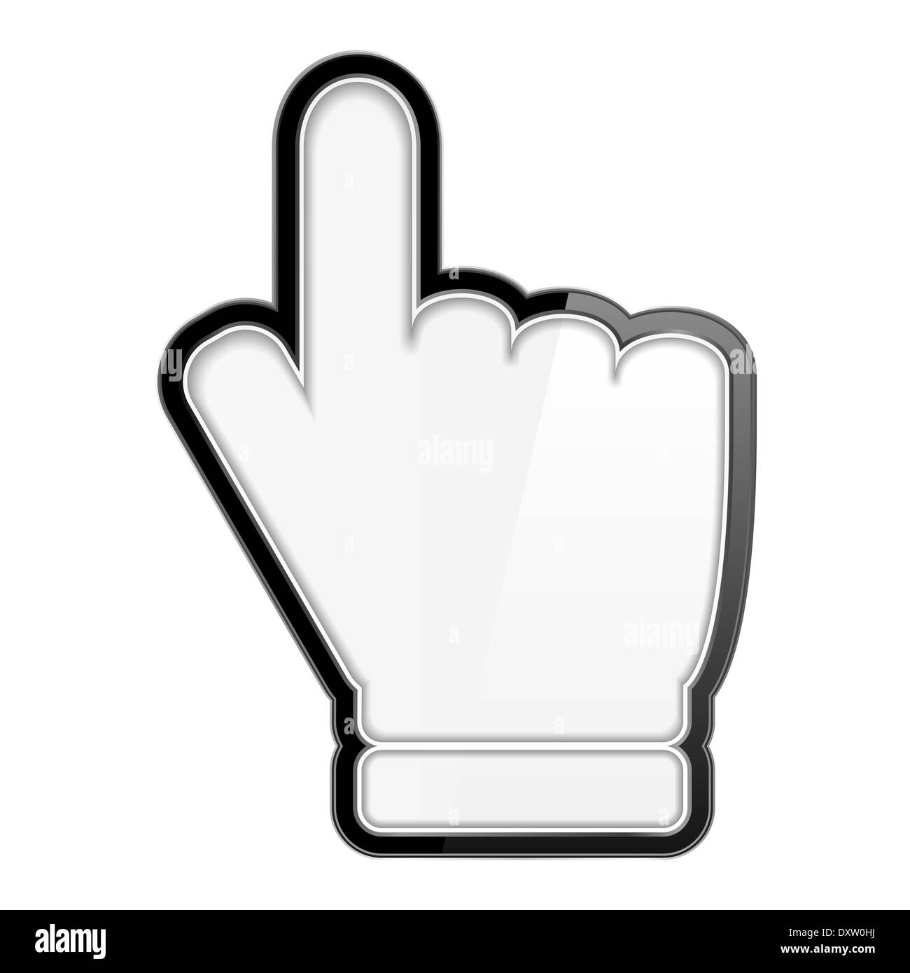 Hand cursor icon on white background Stock Photo - Alamy