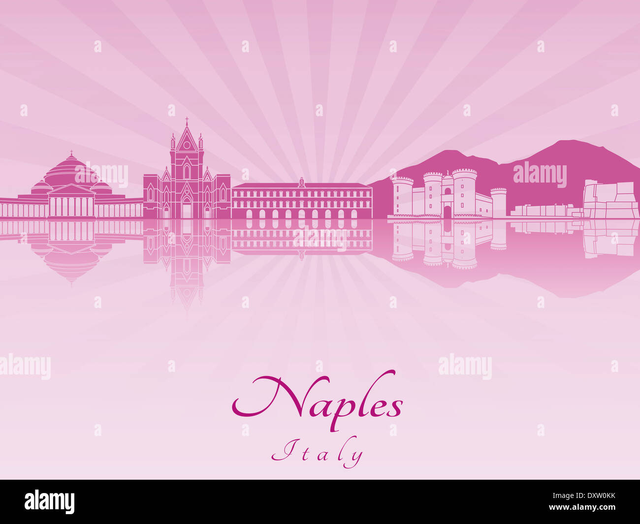 Naples skyline in purple radiant Stock Photo - Alamy