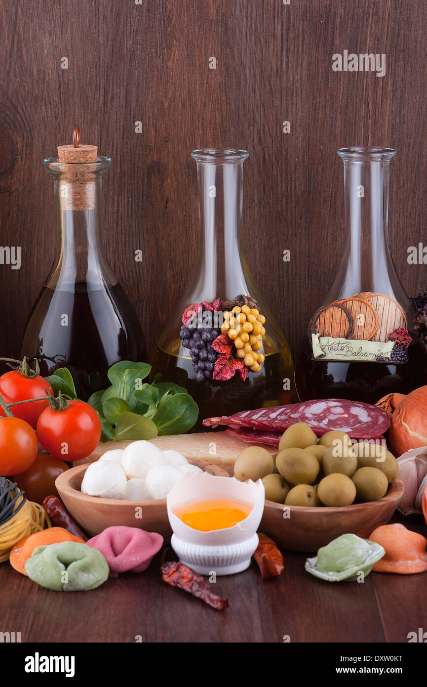 Big set traditional Italian foods Stock Photo - Alamy