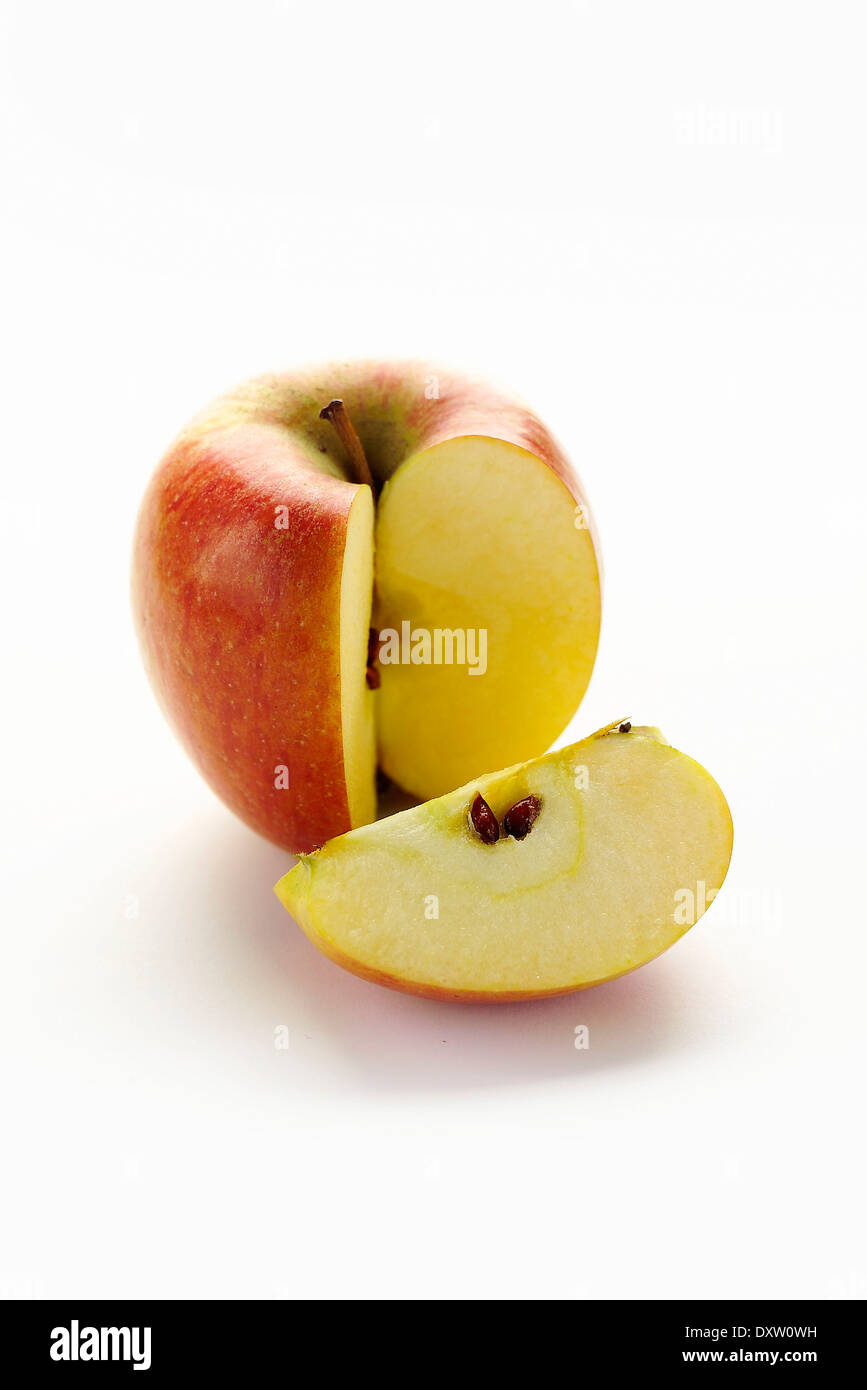 Apple cut open Stock Photo - Alamy