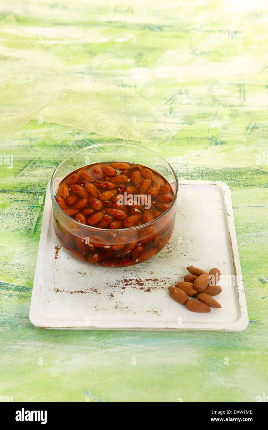 Almonds soaking in water hi-res stock photography and images - Alamy
