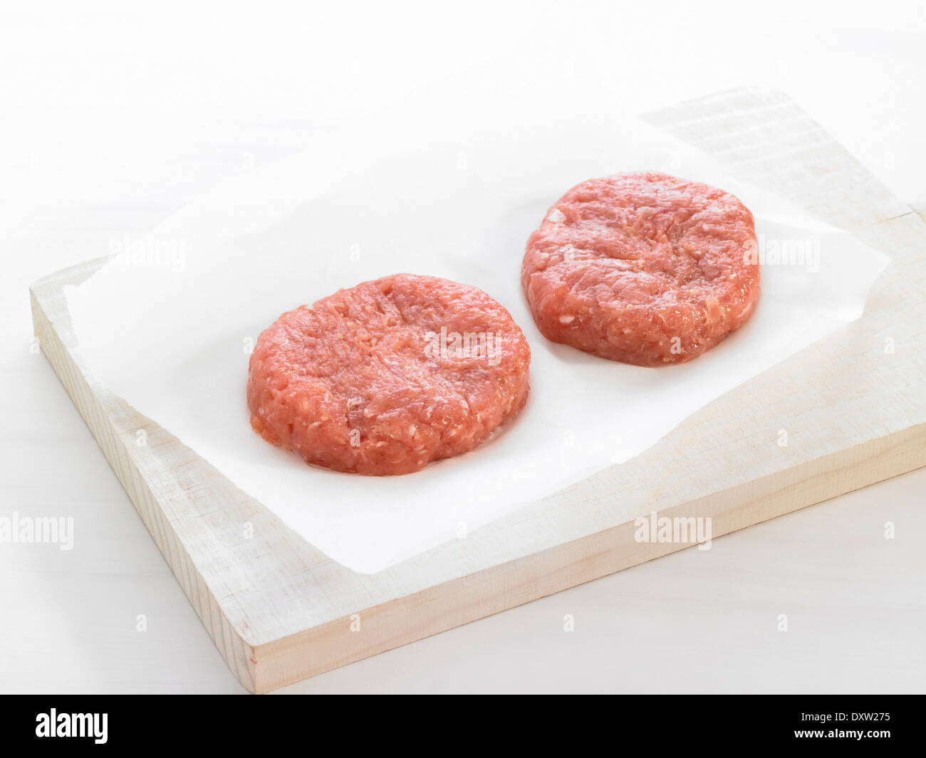 Raw chicken patties Stock Photo - Alamy