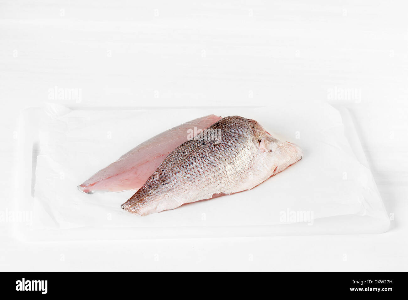 Raw sea bream fillets Stock Photo - Alamy