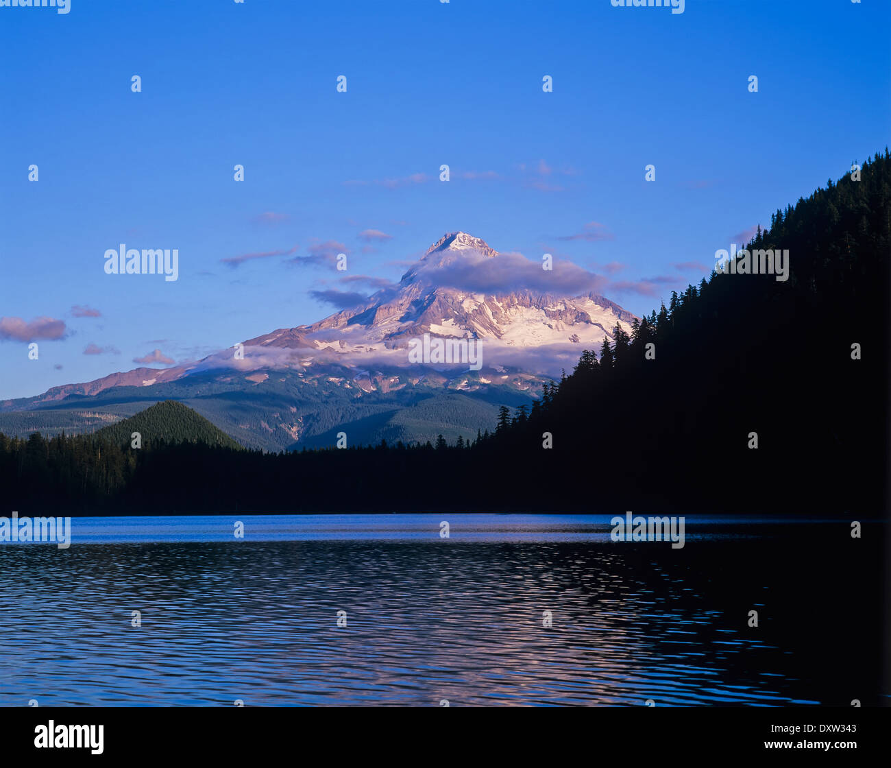 Mount Hoods looms over Lost Lake; Hood River, Oregon, United States of ...