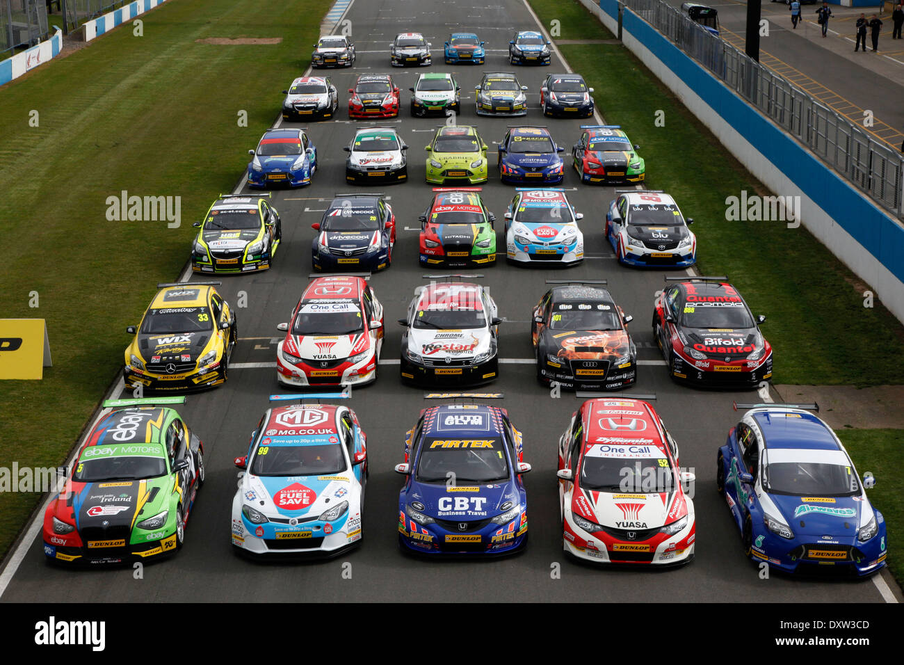 2014 BTCC Grid line up Stock Photo - Alamy