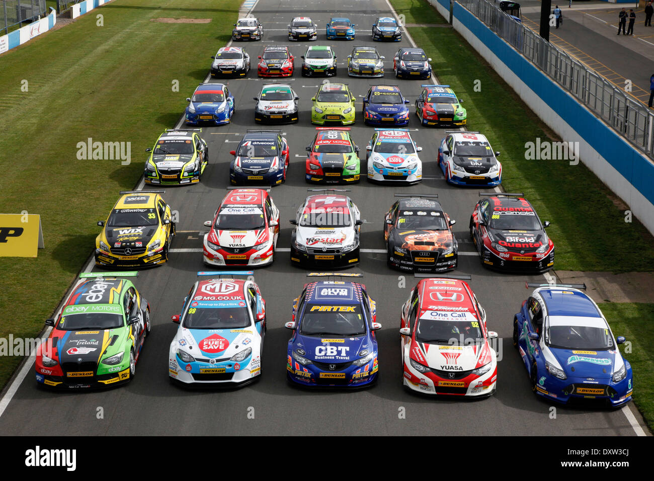2014 BTCC Grid line up Stock Photo - Alamy
