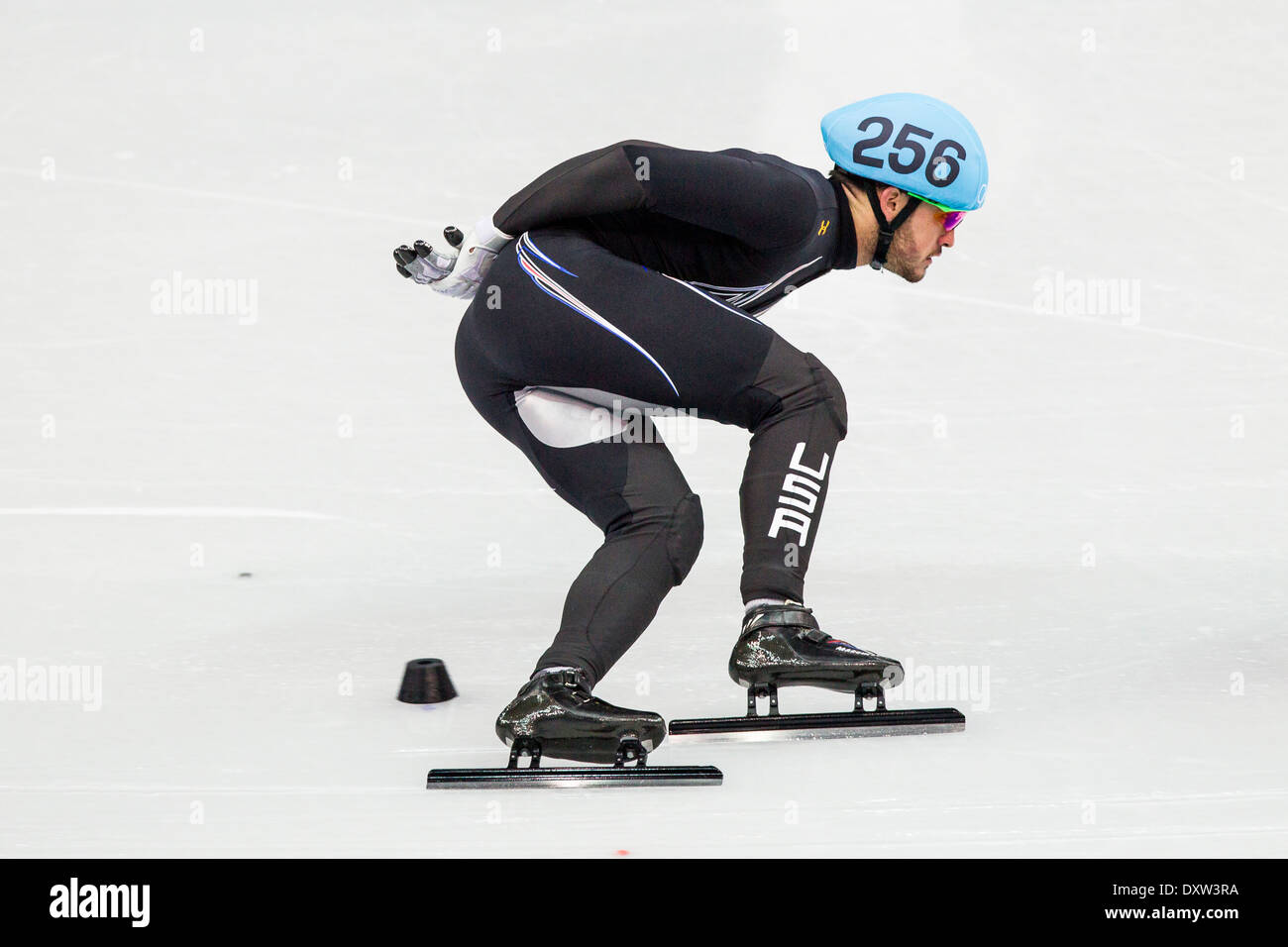 Eduardo Alvarez (USA) competing in the Men's Short Track 1500m ...