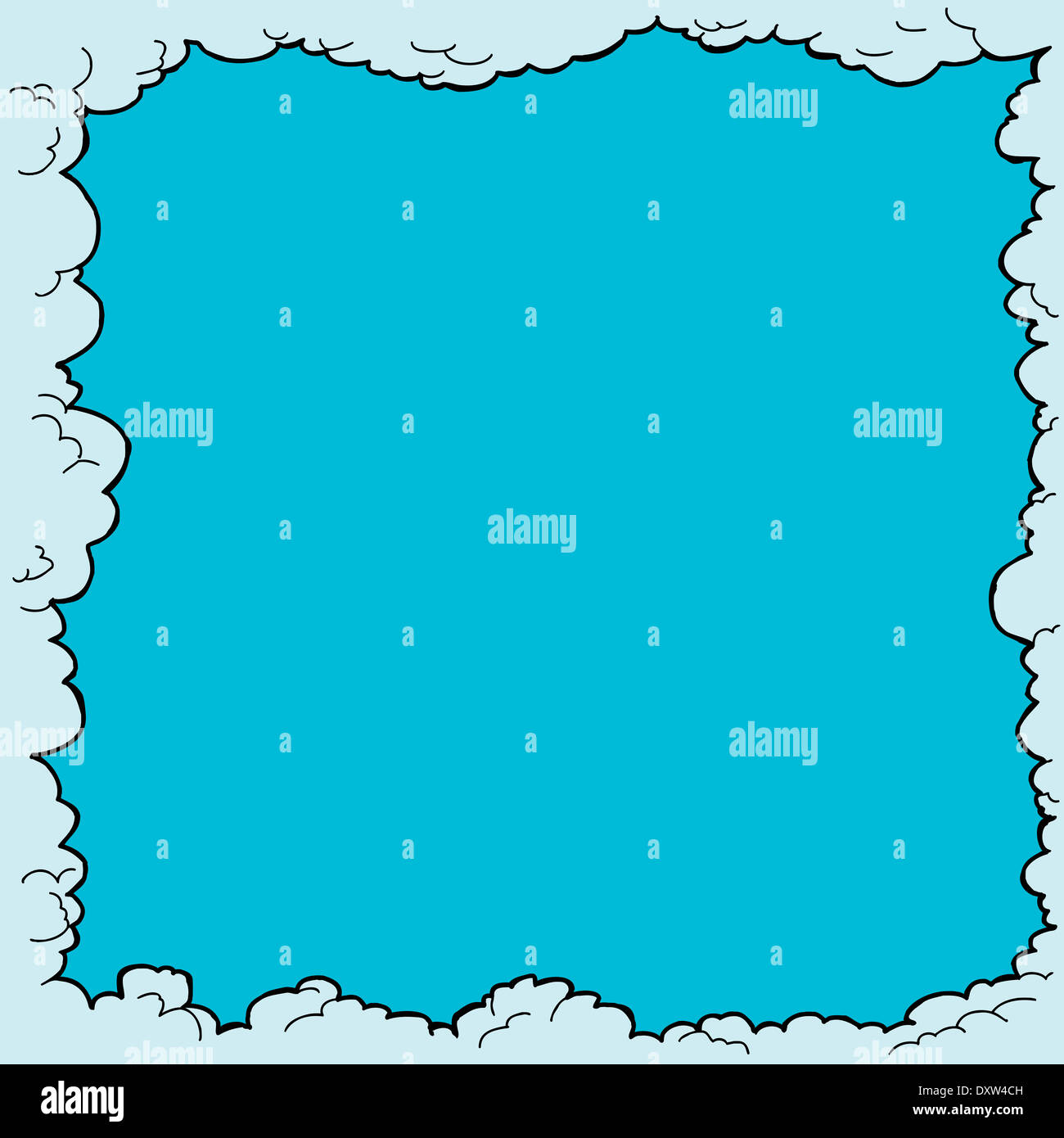 Hand drawn cloudy border with blank copy space Stock Photo - Alamy