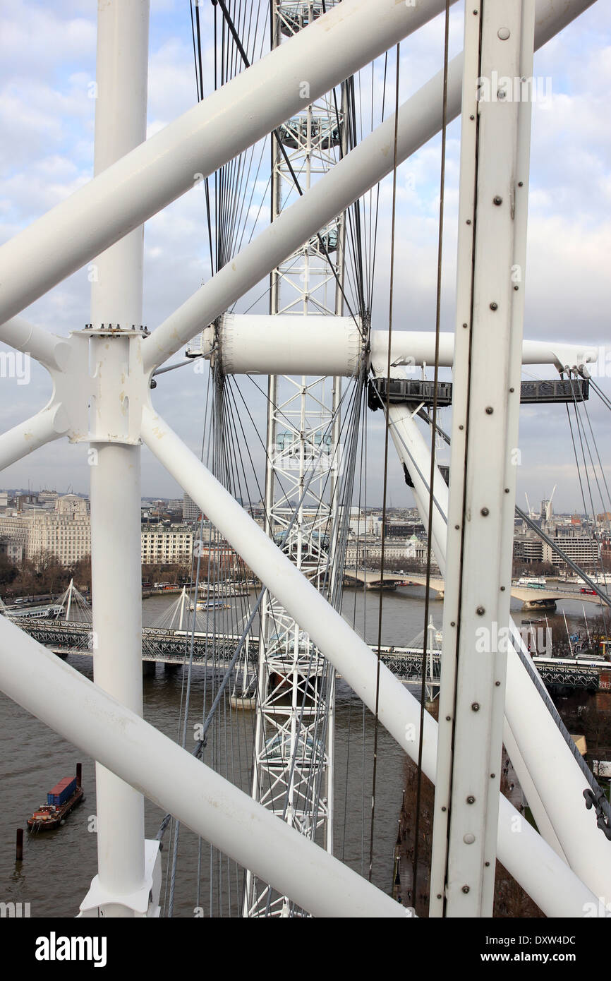London Eye construction and London panorama Stock Photo - Alamy
