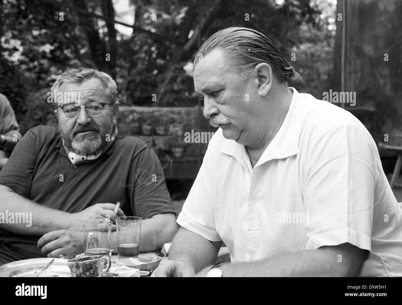 Jan Werich and Jiri Trnka Kampa Prague Czechoslovakia CSSR 1963 Stock ...