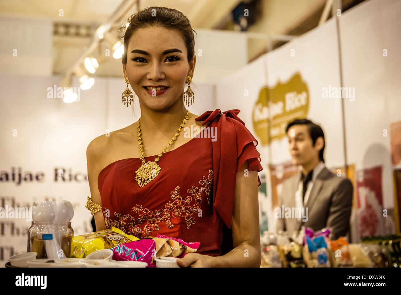 Barcelona, Spain. March 31st, 2014: A hostess from Thailand's "KJ World ...