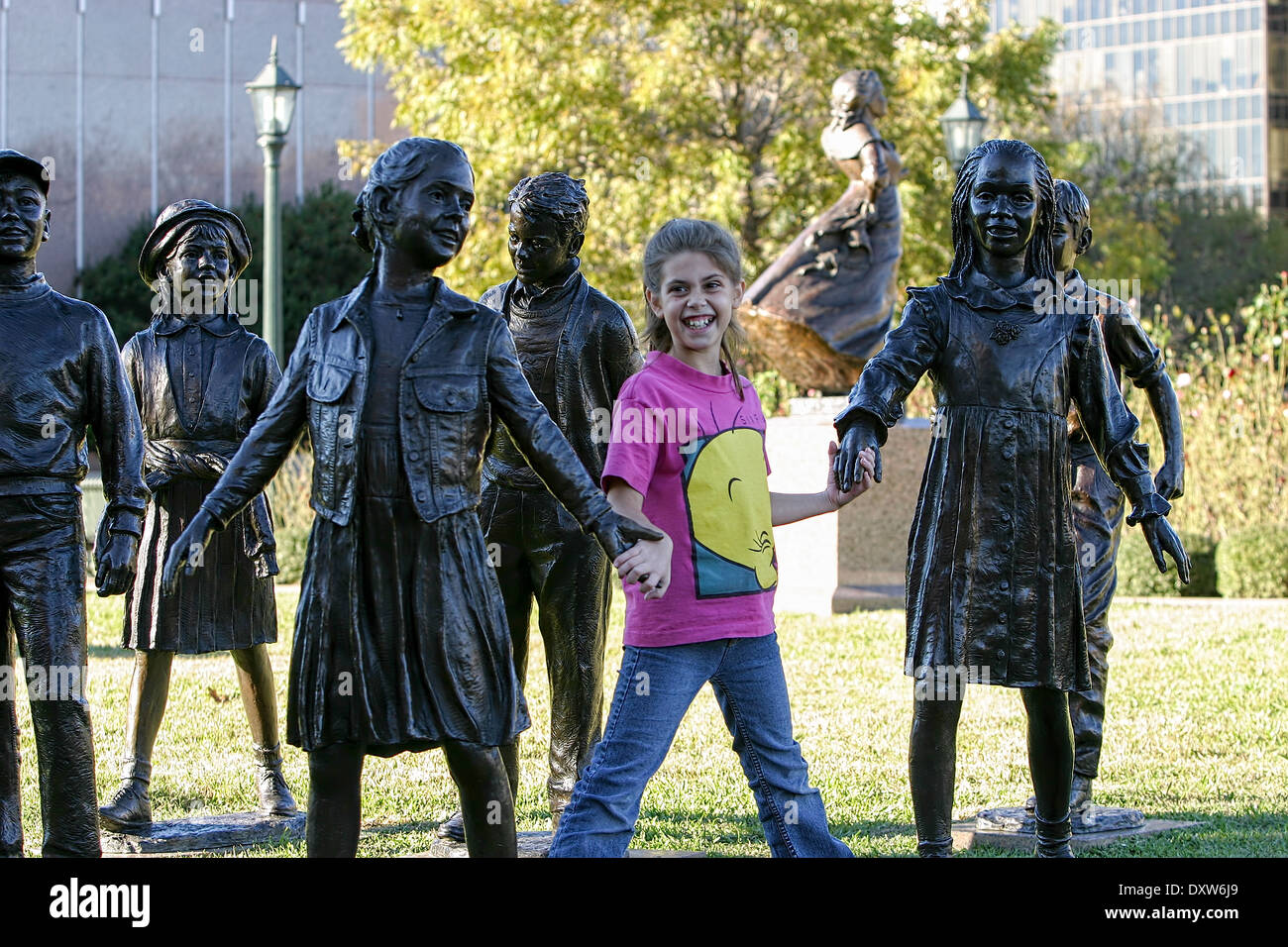 Texas Bronze Statue of School Children at the Texas State Capitol Stock ...