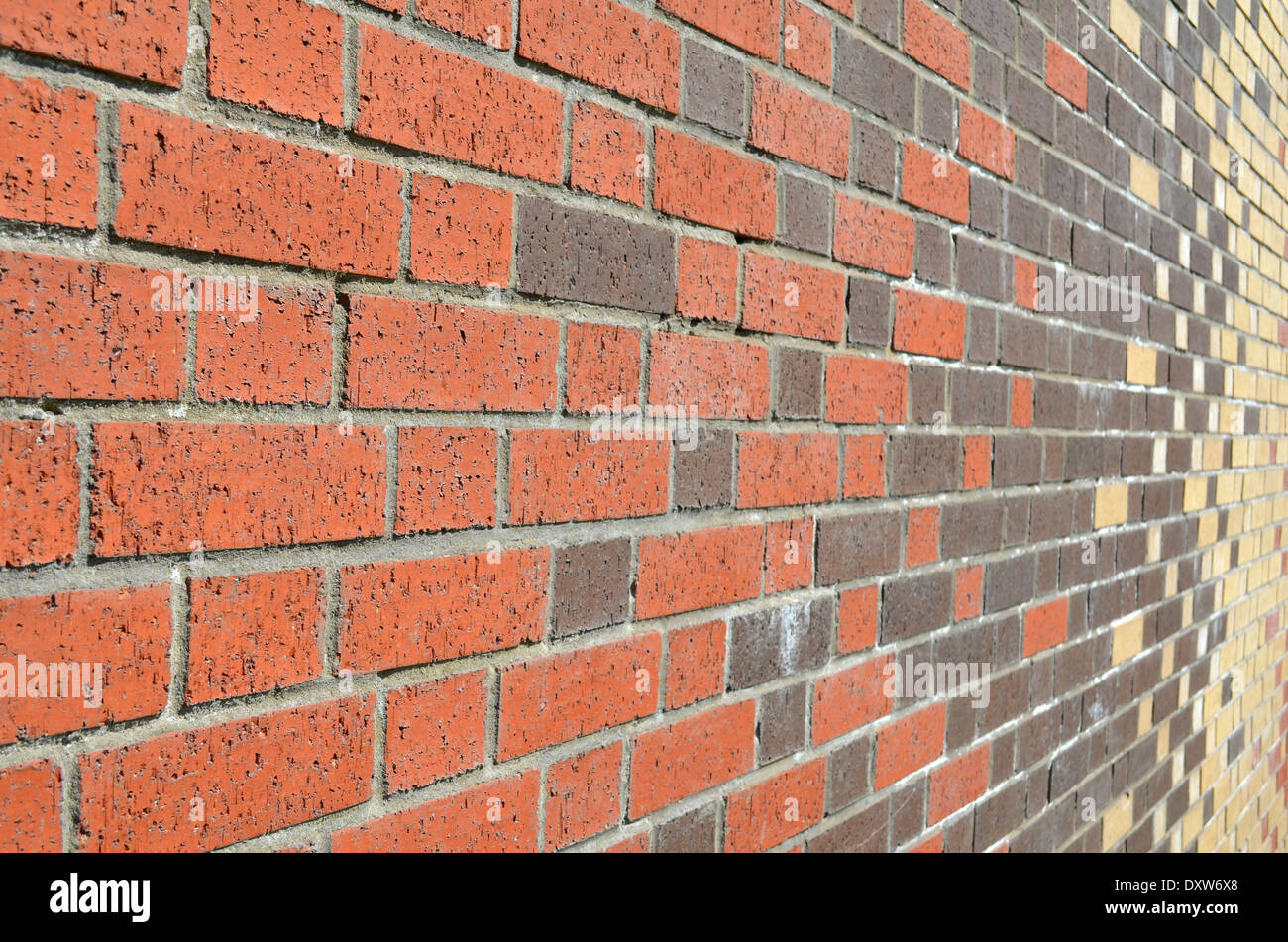 Brick wall, with multi colored brick pattern Stock Photo - Alamy