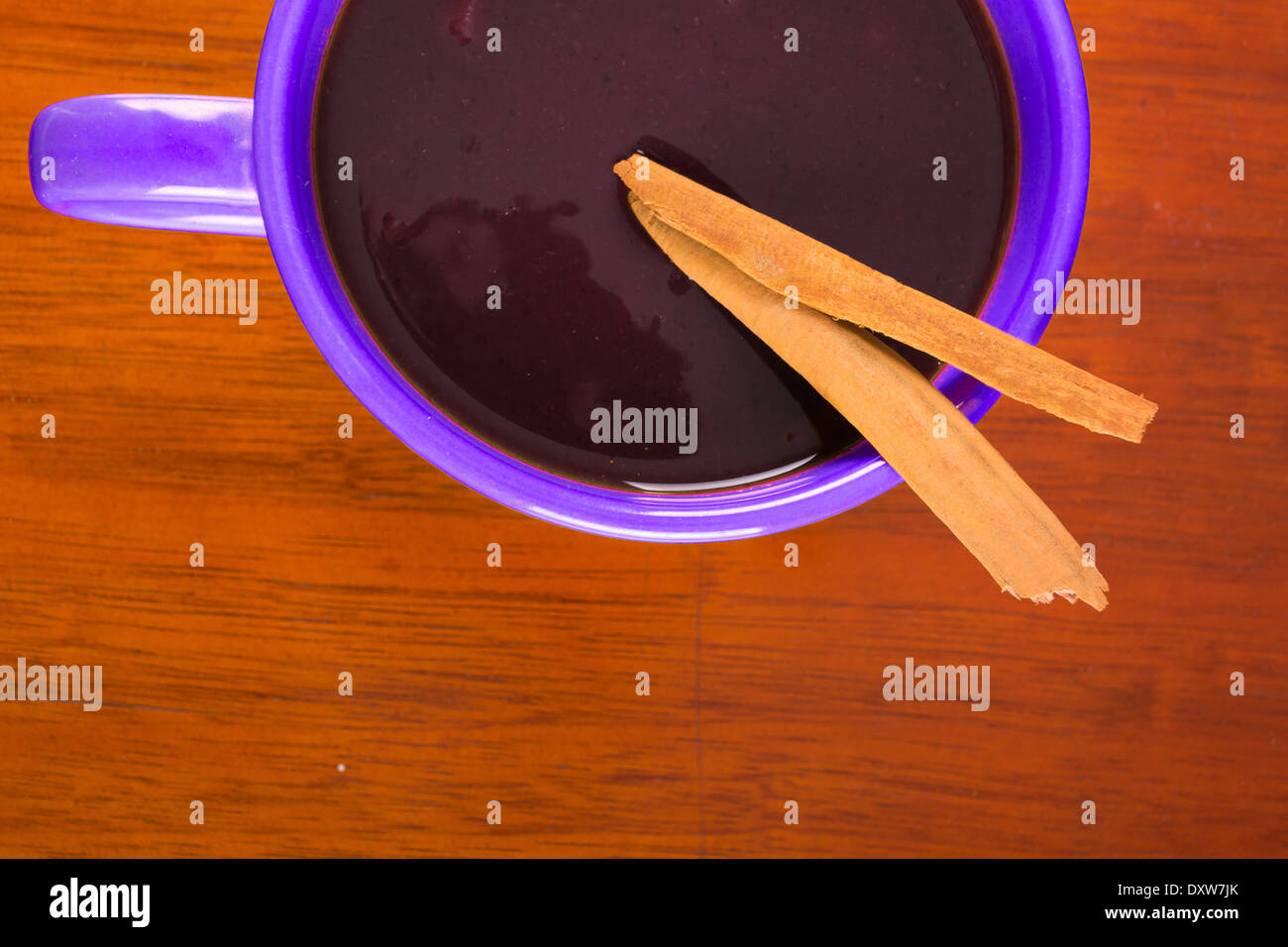 red soup on a purple bowl Stock Photo - Alamy