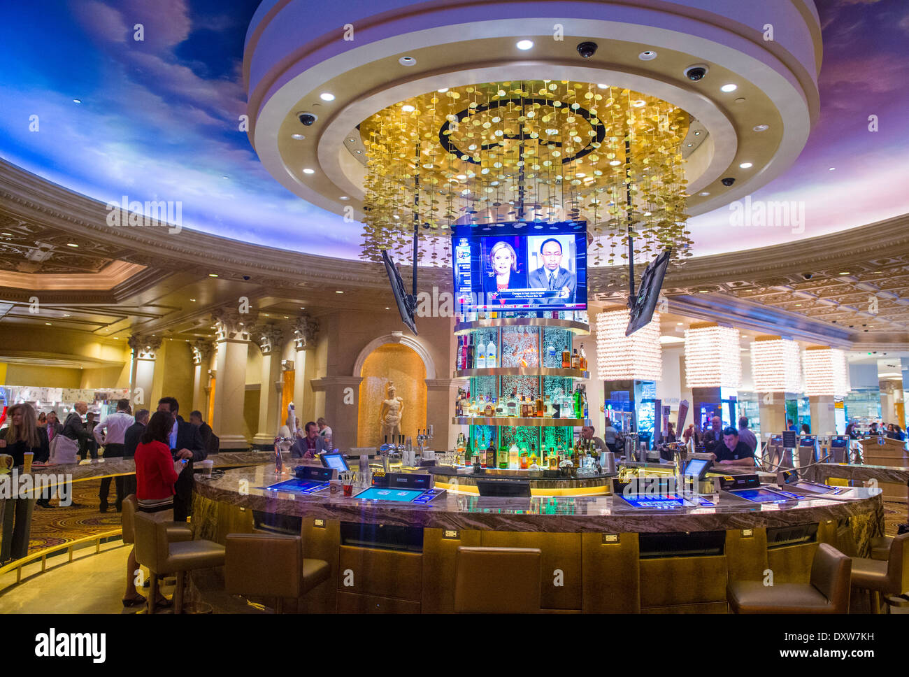 The interior of Caesars Palace hotel and casino in Las Vegas Stock ...